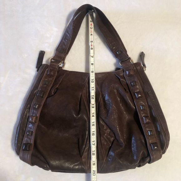 Junior Drake | Bags | Junior Drake Brown Leather Shoulder Bag With ...